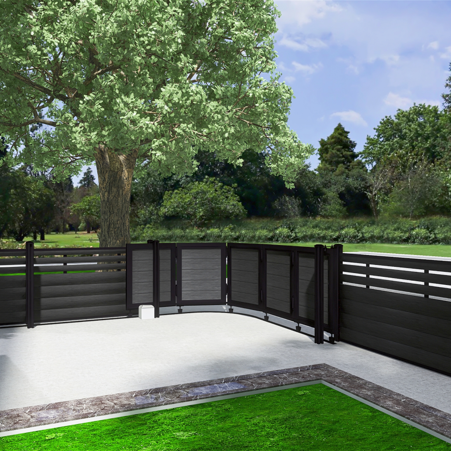 Turning Sliding Gate: Bendable 4-8m Privacy Fence Gate