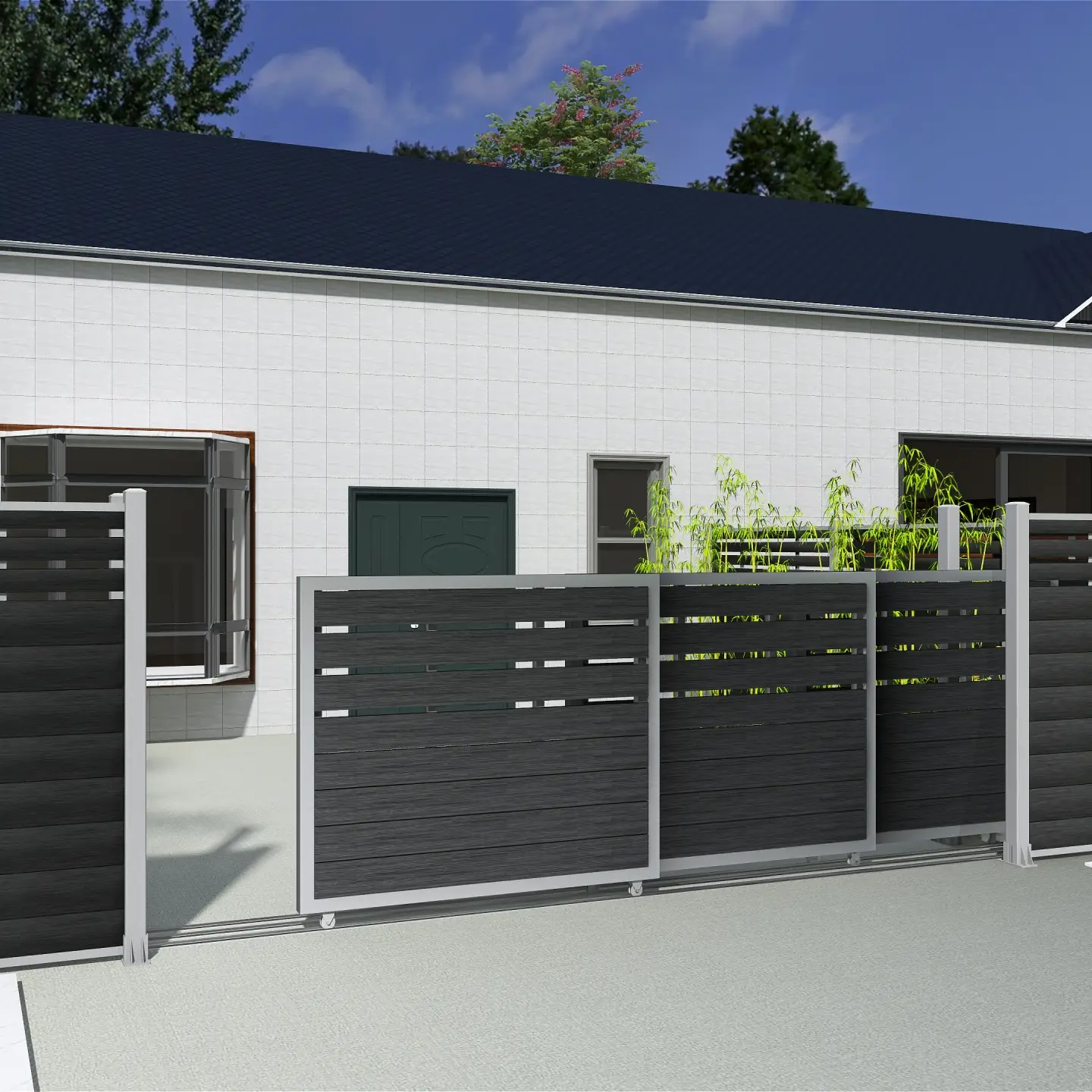 Telescopic Sliding Gate | Villa WPC Entry | 4 Patterns & 6 Colors